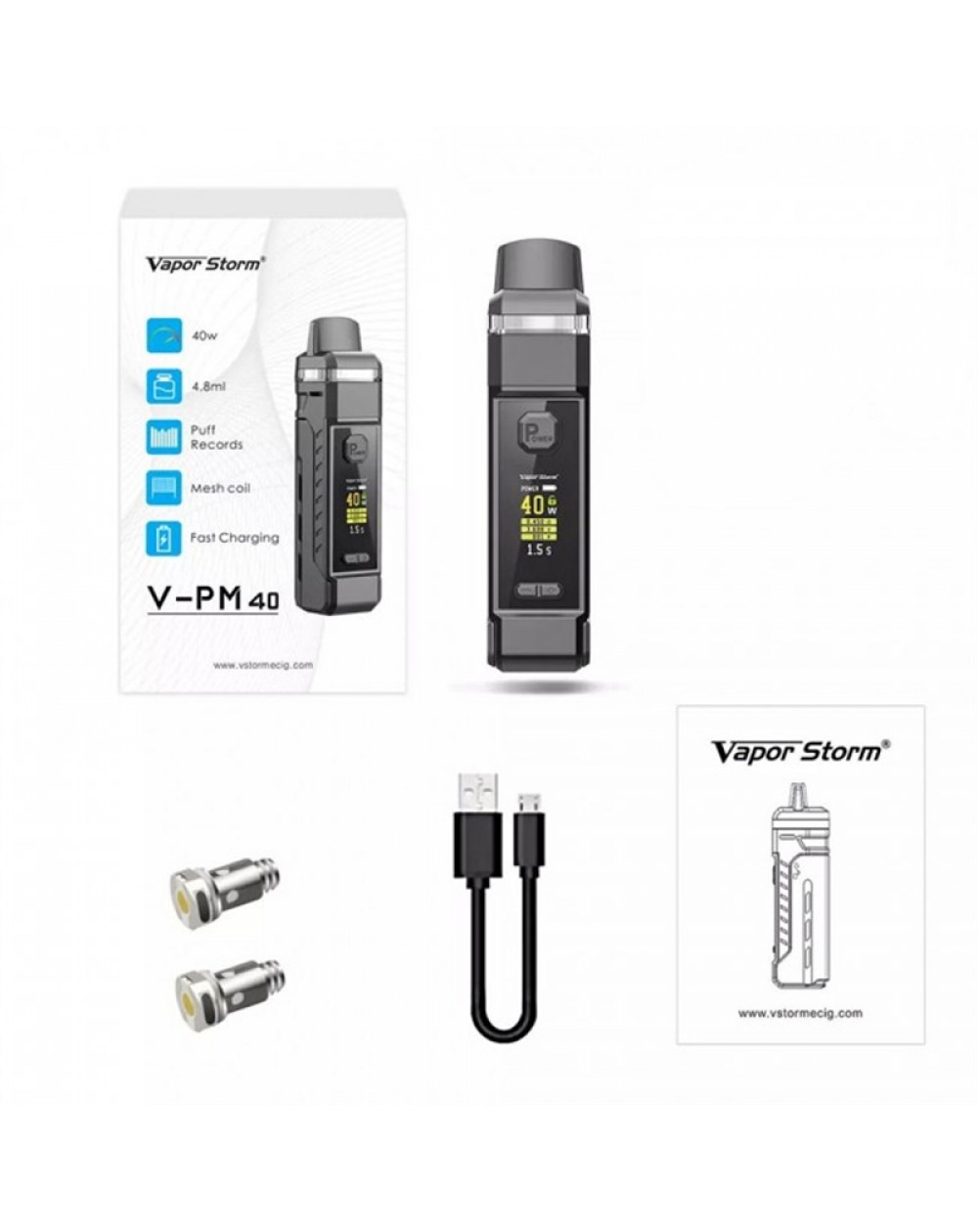 Vapor Storm V-PM 40 Pod Mod Kit 40W | Vape Kit