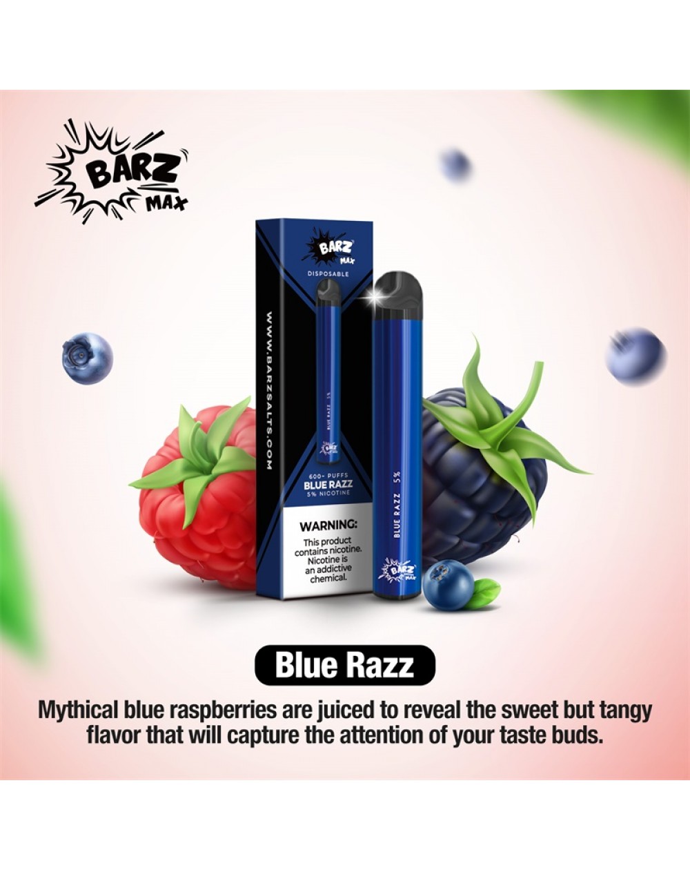 Barz Max Disposable Pod Device 600 Puffs 420mAh (1pc/pack) | Clearance